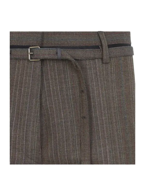 Dries Van Noten Belted Pinstriped Pants