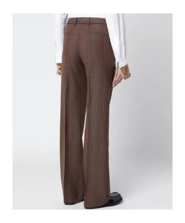 Dries Van Noten Belted Pinstriped Pants