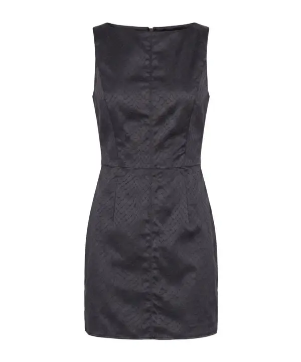 Elisabetta Franchi Taffeta Mini Dress With Fish Scale Pattern - Black