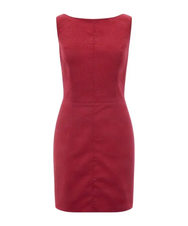 Elisabetta Franchi Taffeta Mini Dress With Fish Scale Pattern - Red