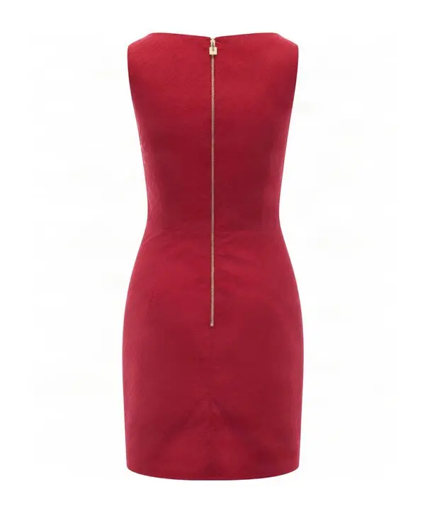 Elisabetta Franchi Taffeta Mini Dress With Fish Scale Pattern - Red