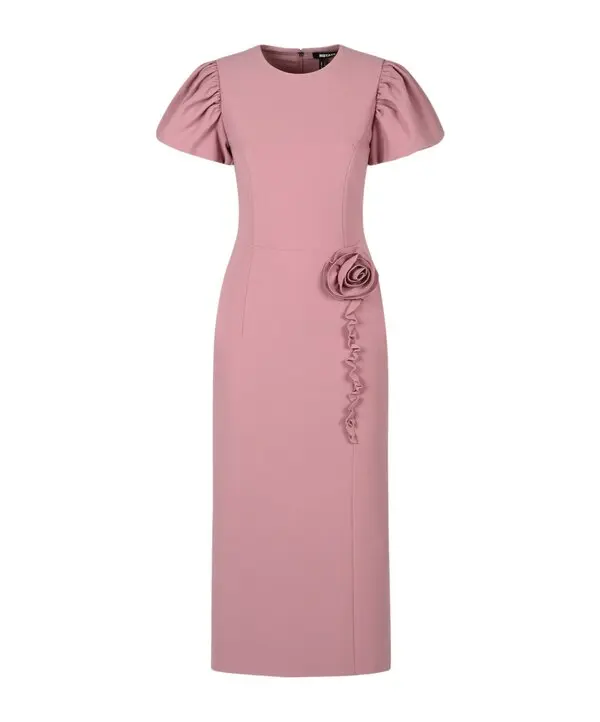 ROTATE BY BIRGER CHRISTENSEN Puff-sleeve Floral-detail Dress