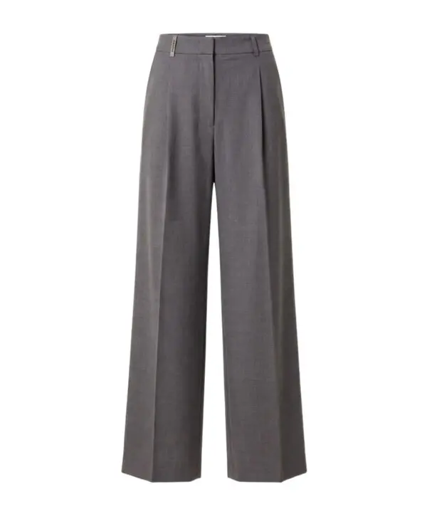 Peserico Pleated Wide-leg Tailored Trousers - Gray