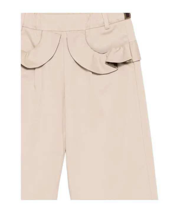 Fendi Ruffle-trimmed Logo-patch Trousers