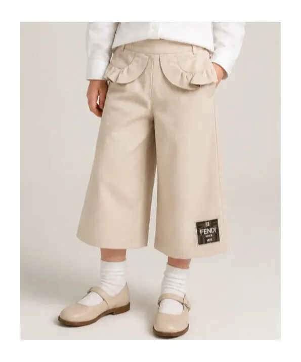 Fendi Ruffle-trimmed Logo-patch Trousers