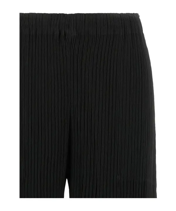 Issey Miyake Hatching Pleated Cropped Pants