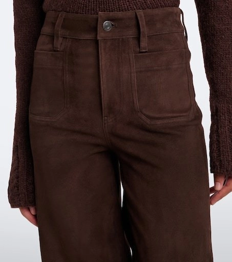 FRAME Flared Wide-leg Casual Trousers - Brown