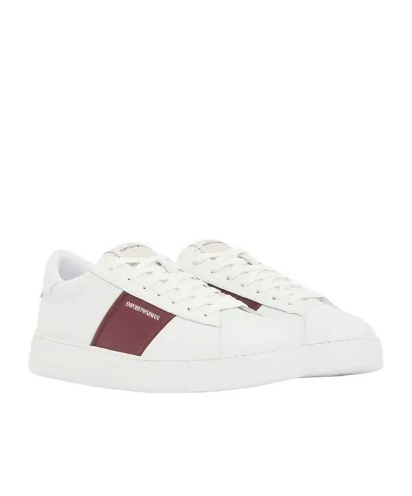 Emporio Armani Lace-up Sneakers - White/fuchsia