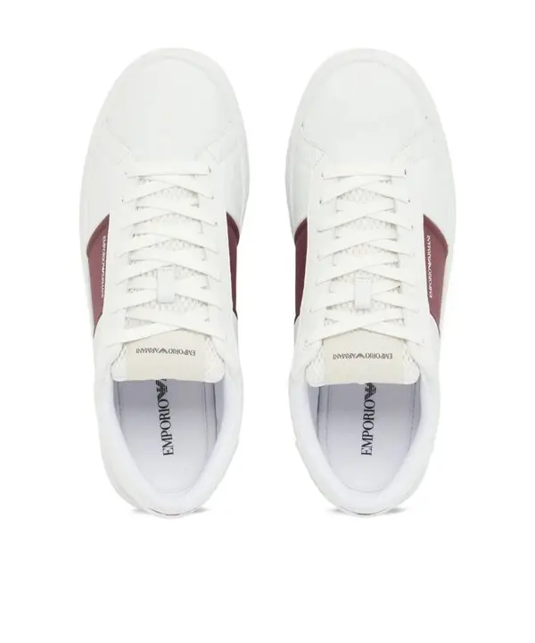 Emporio Armani Lace-up Sneakers - White/fuchsia