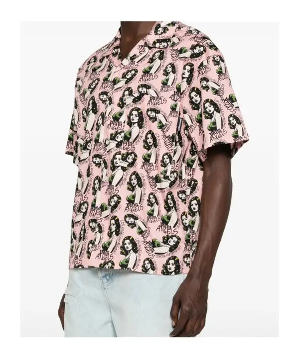 Palm Angels Graphic-print Short-sleeve Shirt - Pink