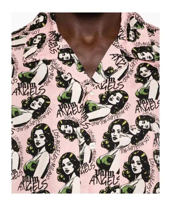 Palm Angels Graphic-print Short-sleeve Shirt - Pink