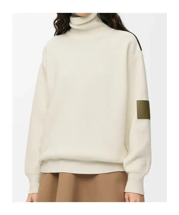 Loewe Contrast-trim Wool Sweater - White