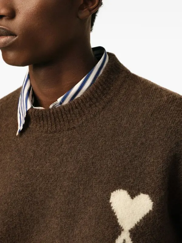 AMI Paris De Coeur Wool Crewneck Sweater