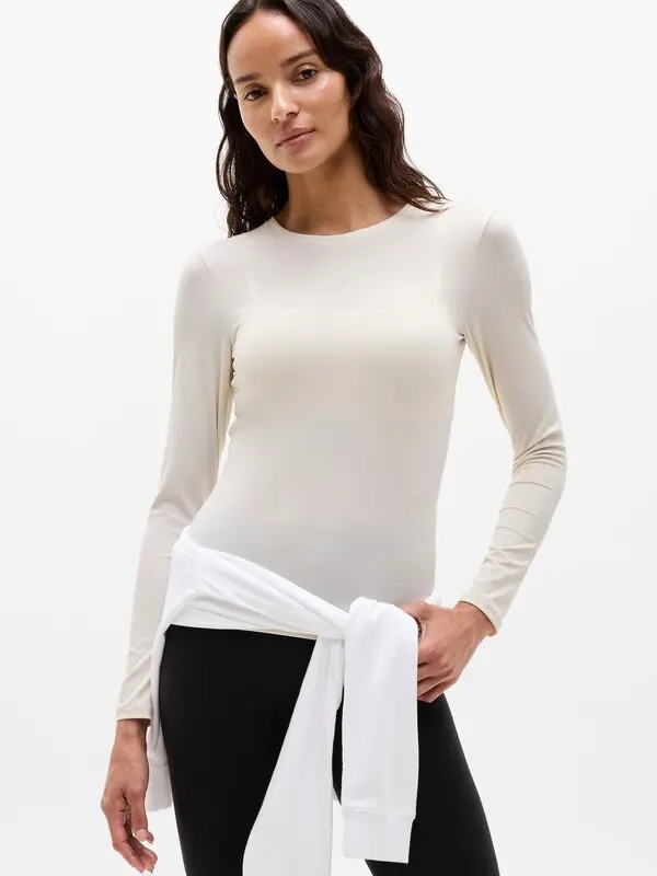 Athleta Bodymove Crew Neck Long Sleeve Top