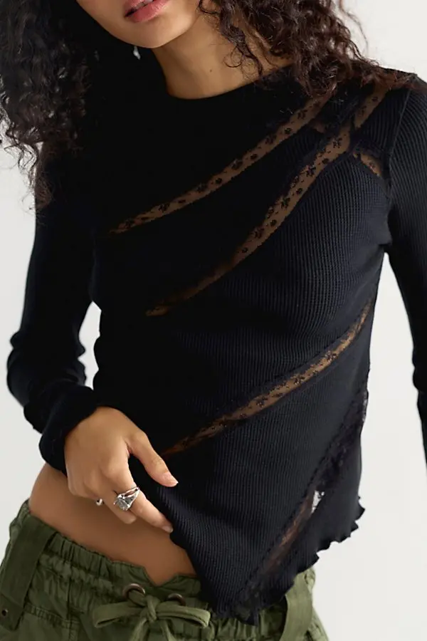 Free People Piece Piece Cuff Top - Black