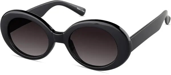 Zenni Oversized Oval Sunglasses Plastic Full Rim Frame - Black