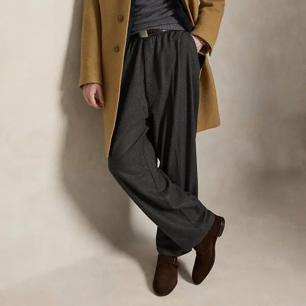 Ralph Lauren Relaxed Fit Wool Easy Pant - Charcoal