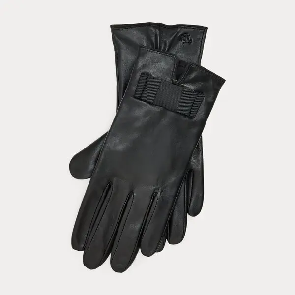 Ralph Lauren Bow-trim Sheepskin Gloves