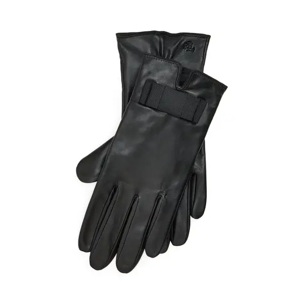 Ralph Lauren Bow-trim Sheepskin Gloves