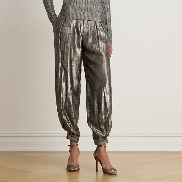 Ralph Lauren Paisley Metallic Crinkle Jogger Pant