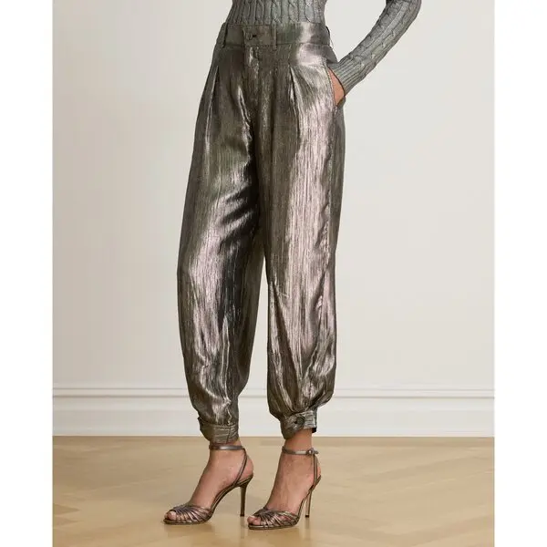 Ralph Lauren Paisley Metallic Crinkle Jogger Pant