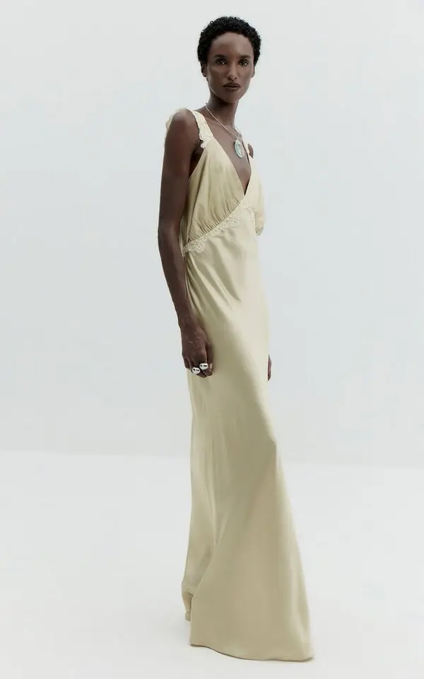 DE LA VALI Lucerina Silk-blend Maxi Dress