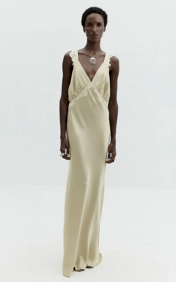 DE LA VALI Lucerina Silk-blend Maxi Dress