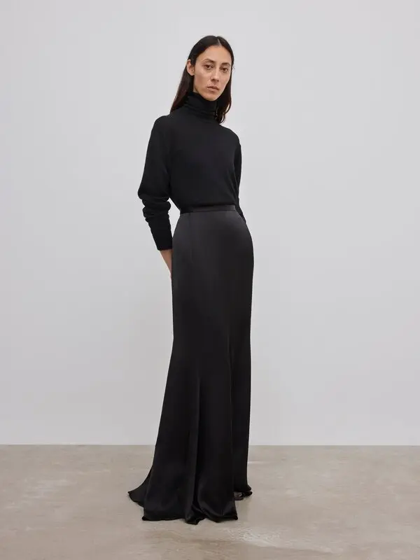 HOUSE OF DAGMAR Satin Maxi Skirt