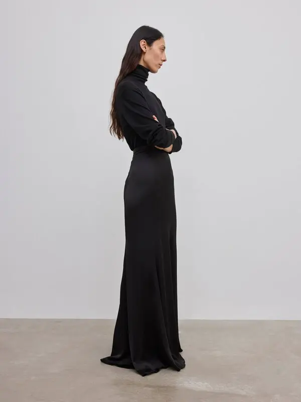 HOUSE OF DAGMAR Satin Maxi Skirt