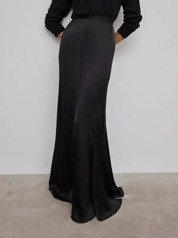HOUSE OF DAGMAR Satin Maxi Skirt