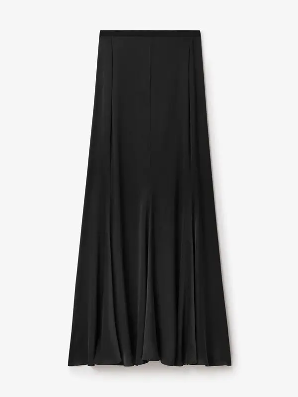 HOUSE OF DAGMAR Satin Maxi Skirt - Black