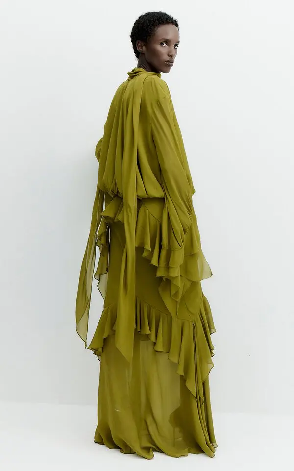 DE LA VALI Ambrose High-neck Top - Green
