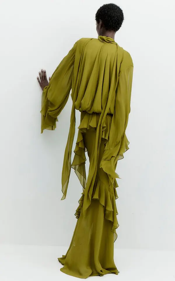 DE LA VALI Ambrose High-neck Top - Green