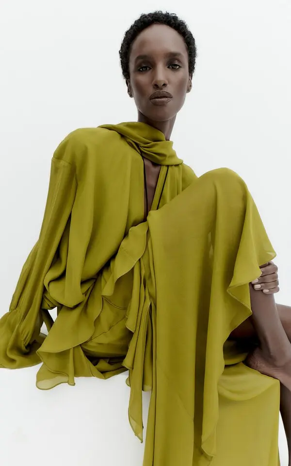 DE LA VALI Ambrose High-neck Top - Green