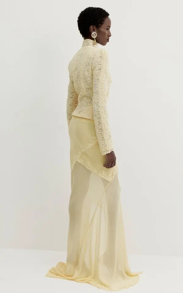 DE LA VALI Bronzite Fishtail Maxi Skirt