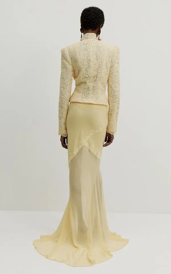 DE LA VALI Bronzite Fishtail Maxi Skirt
