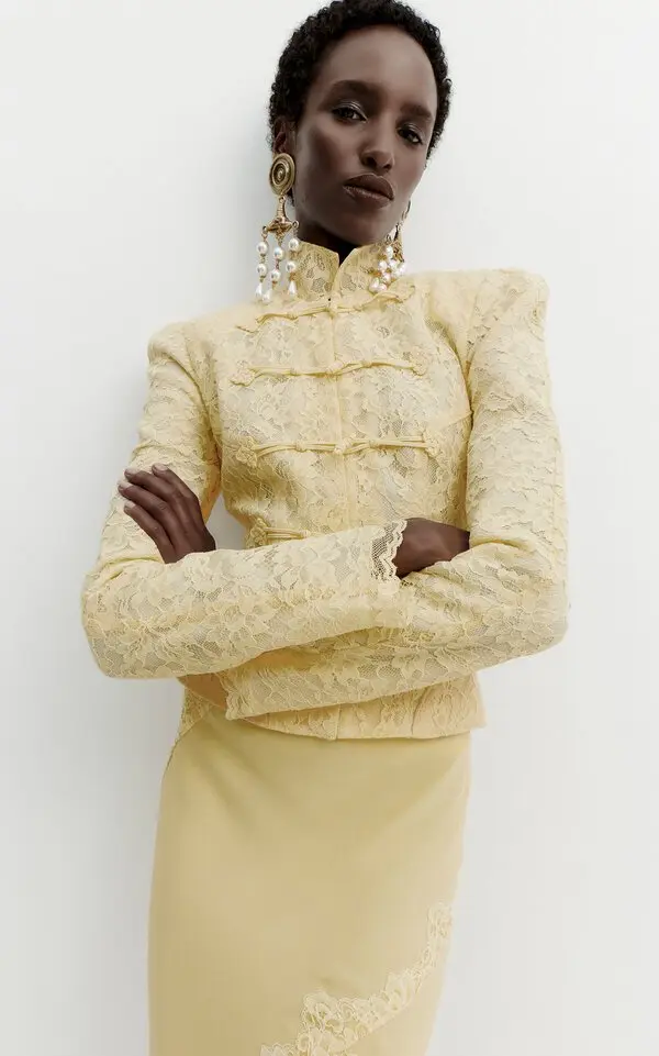 DE LA VALI Ama Cotton-blend Jacket - Yellow