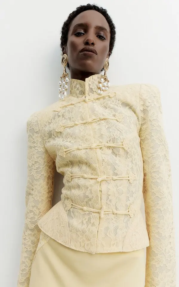 DE LA VALI Ama Cotton-blend Jacket - Yellow