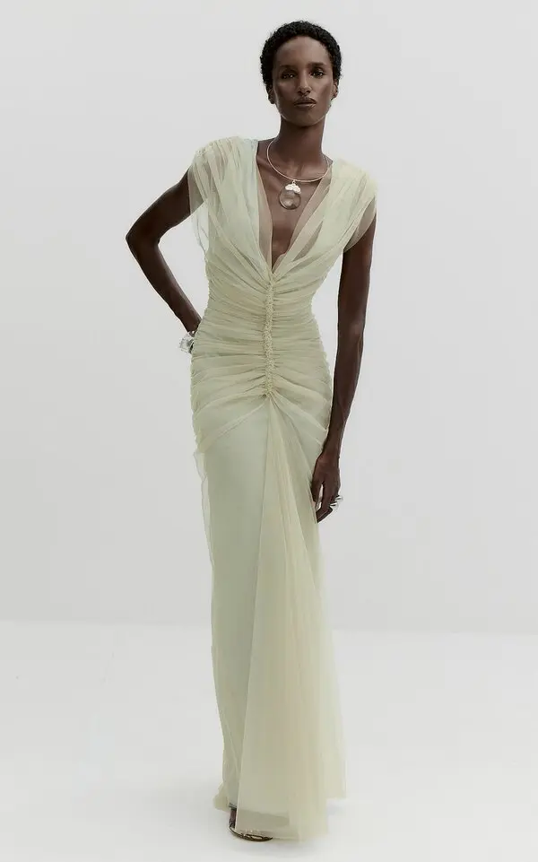 DE LA VALI Maevira Tulle Maxi Dress
