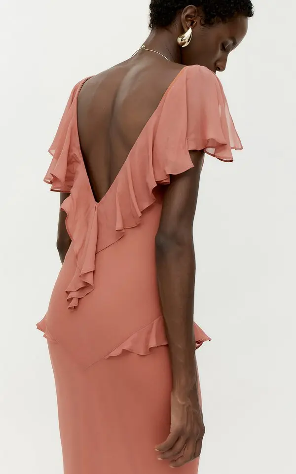 DE LA VALI Solenne Ruffled Maxi Dress