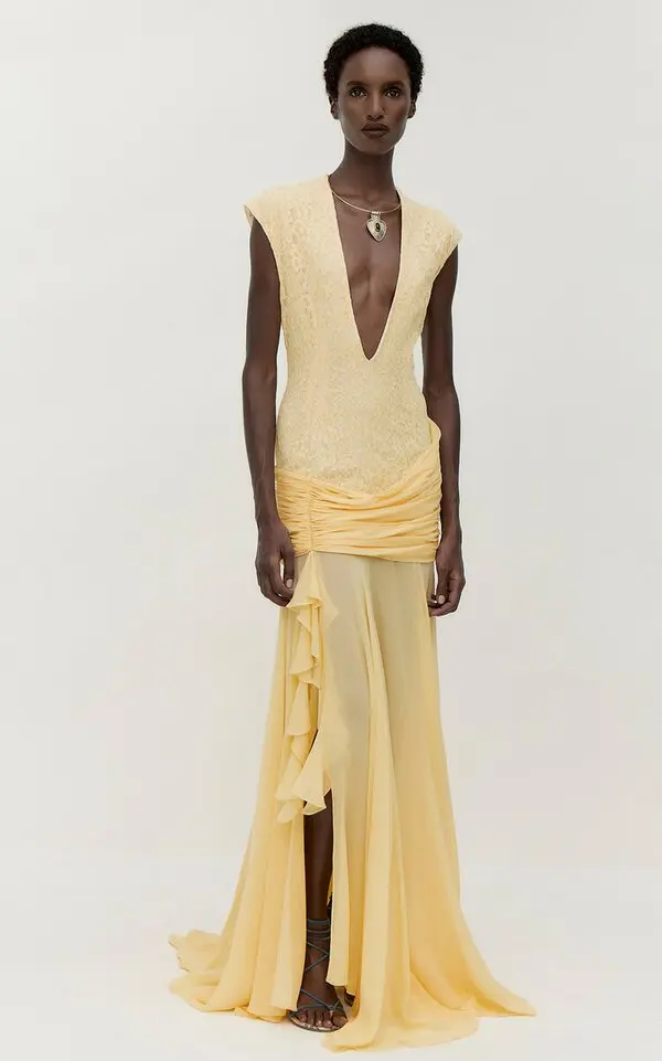 DE LA VALI Fiora Cotton-blend Maxi Dress