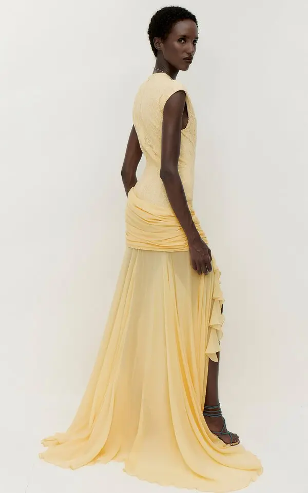 DE LA VALI Fiora Cotton-blend Maxi Dress