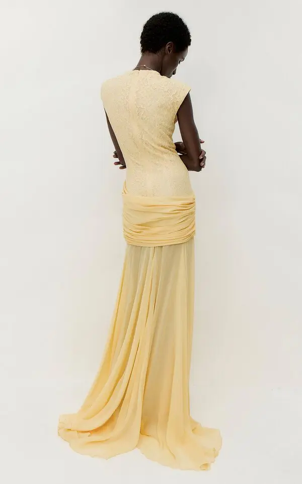 DE LA VALI Fiora Cotton-blend Maxi Dress