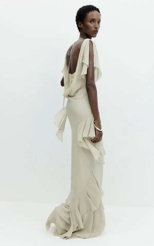 DE LA VALI Cassara Ruffled Maxi Dress