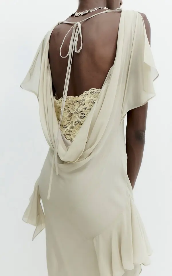 DE LA VALI Cassara Ruffled Maxi Dress