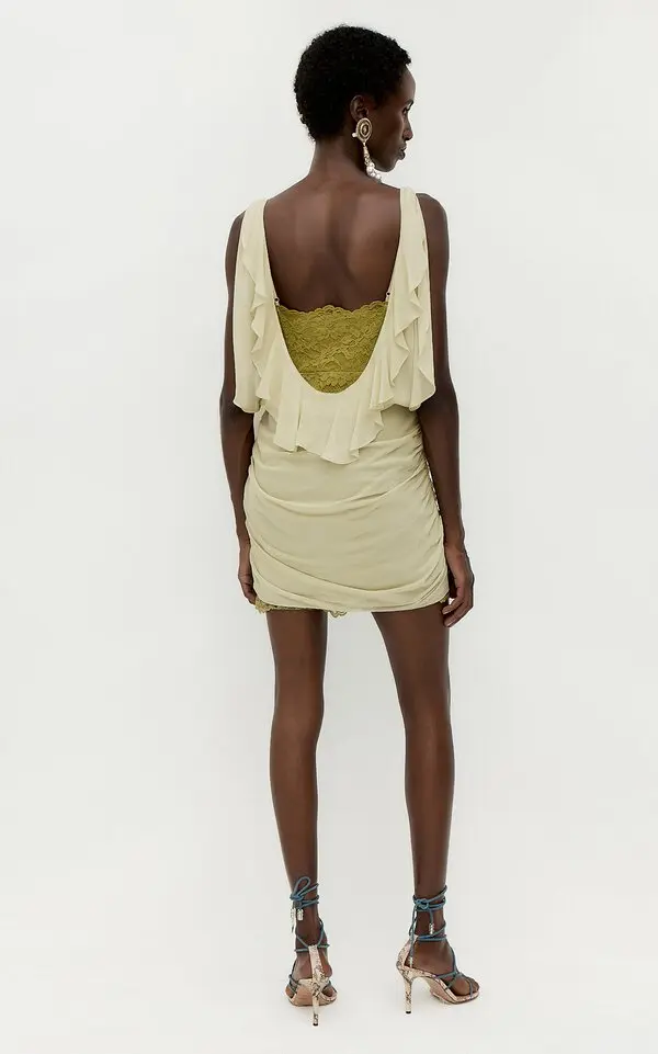 DE LA VALI Celestite Cowl-neck Mini Dress