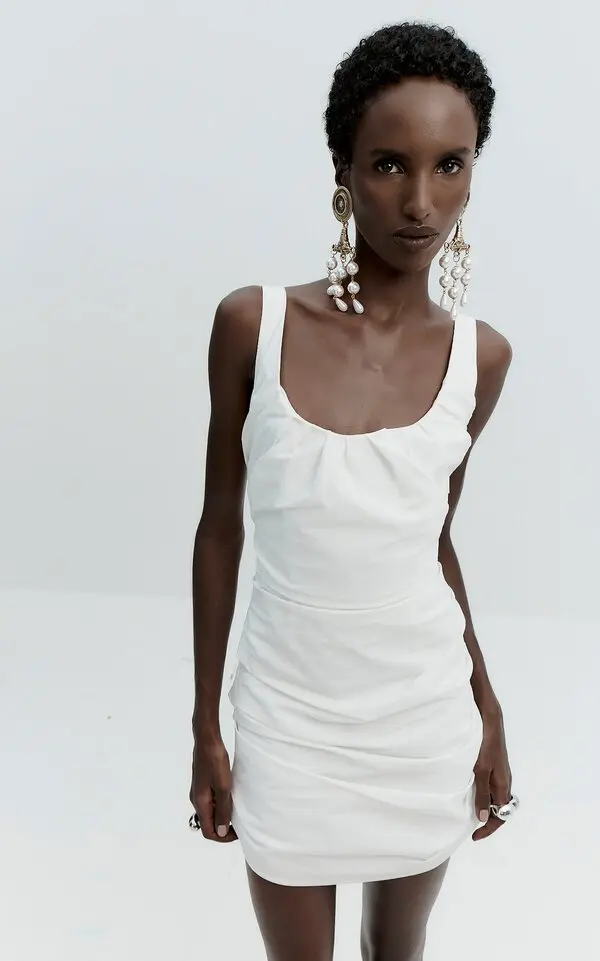 DE LA VALI Rosavelle Cotton-blend Mini Dress
