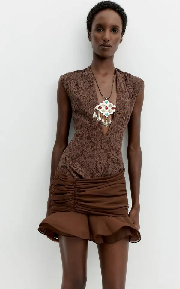 DE LA VALI Amaris Cotton-blend Mini Dress
