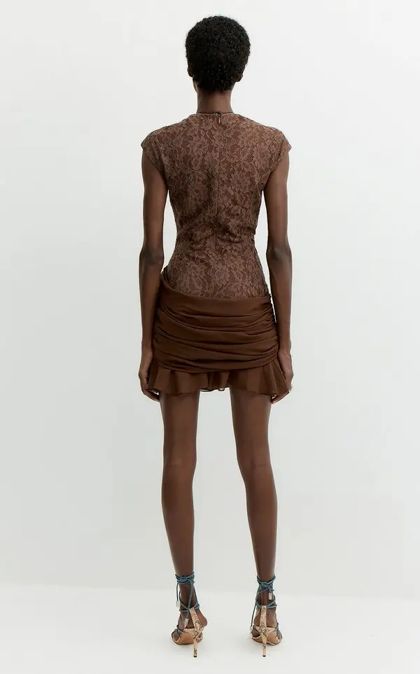 DE LA VALI Amaris Cotton-blend Mini Dress