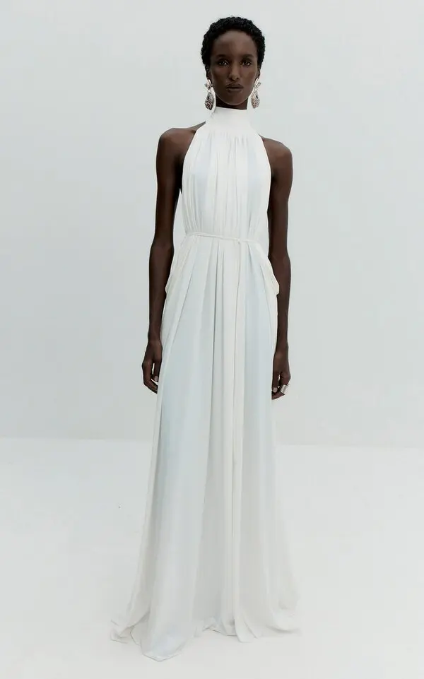 DE LA VALI Luminara High-neck Maxi Dress